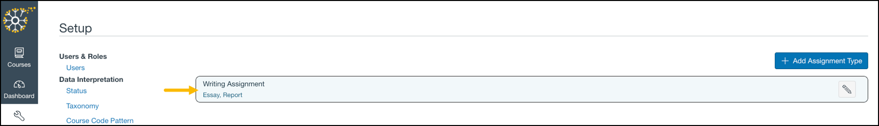 How do I create Assignment Types for Assessment Planning?
