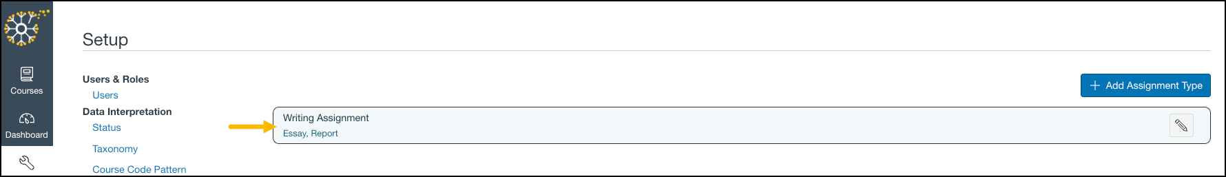 How do I create Assignment Types for Assessment Planning?