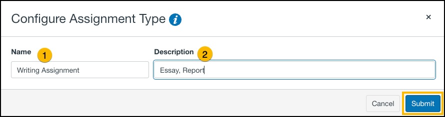 How do I create Assignment Types for Assessment Planning?